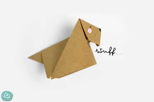Origami Hund "Wuff" falten | PDF Anleitung - Wunderbunt.de