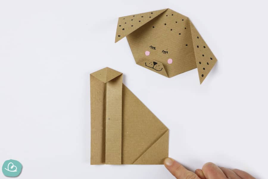 Origami Hund "Wau-Wau": einfache Faltanleitung - Wunderbunt.de