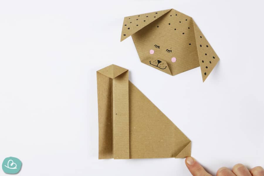Origami Hund "Wau-Wau": einfache Faltanleitung - Wunderbunt.de