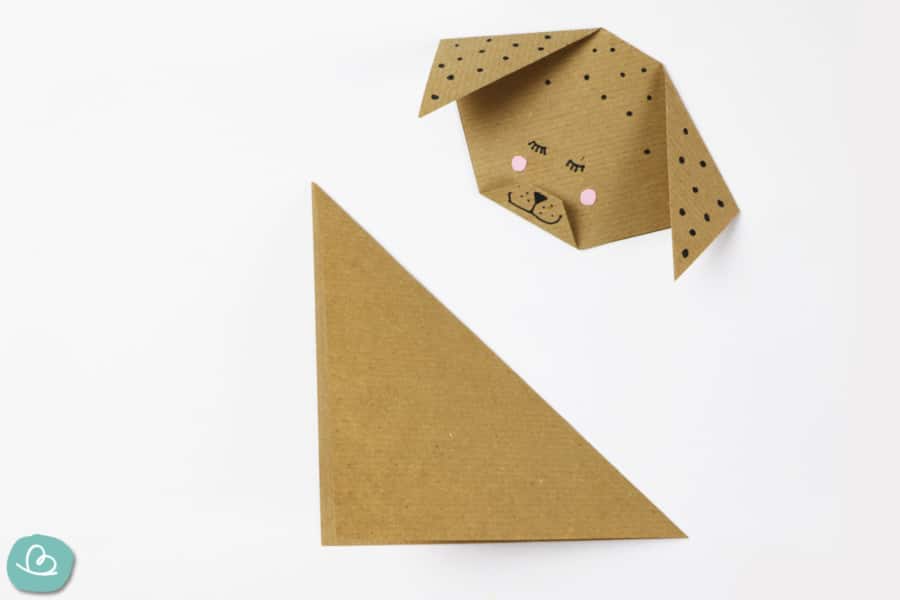 Origami Hund "Wau-Wau": einfache Faltanleitung - Wunderbunt.de