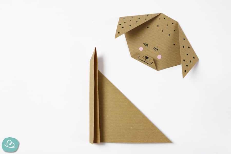 Origami Hund "Wau-Wau": einfache Faltanleitung - Wunderbunt.de