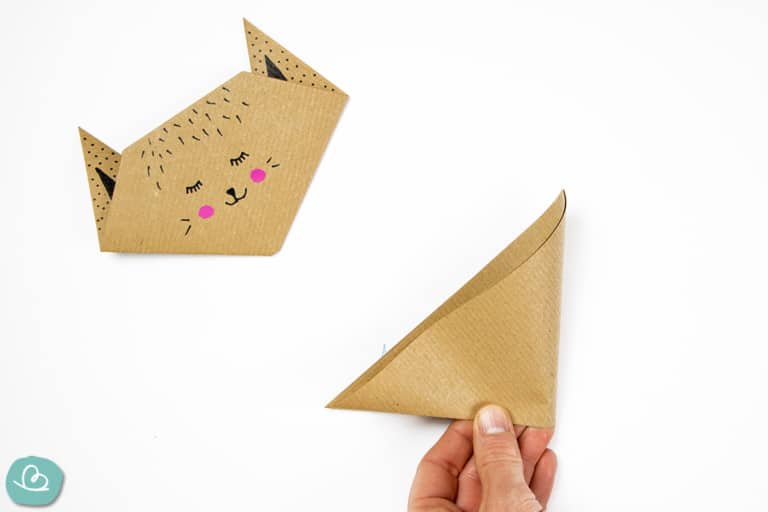 Origami Katze 'Miau' falten: einfache Anleitung - Wunderbunt.de
