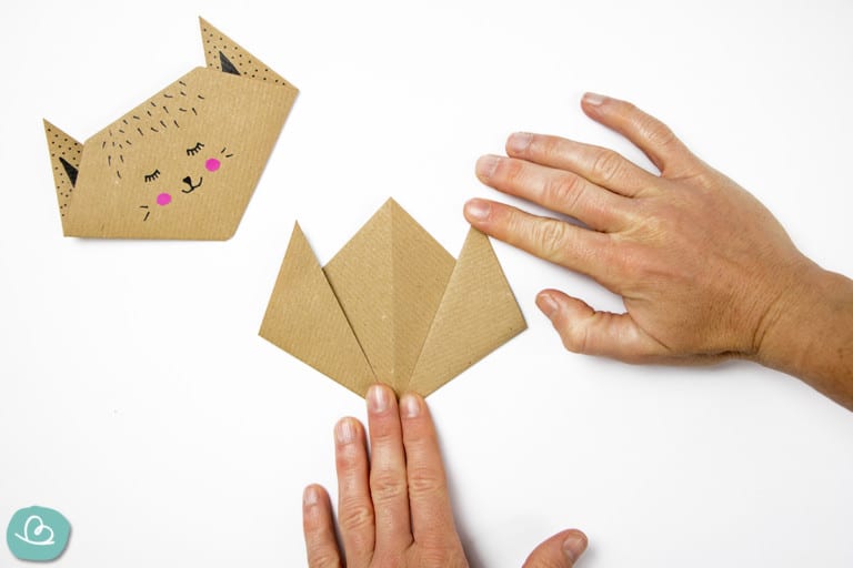 Origami Katze 'Miau' falten: einfache Anleitung - Wunderbunt.de