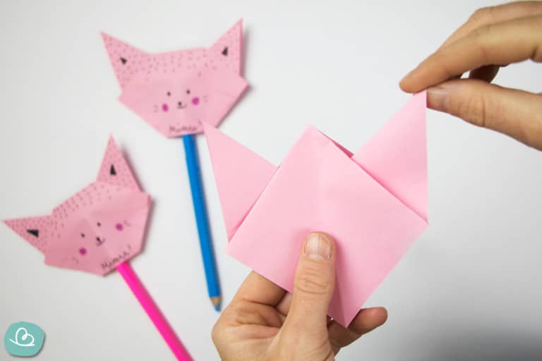 Katze aus Papier falten: Origami-Anleitung - Wunderbunt.de