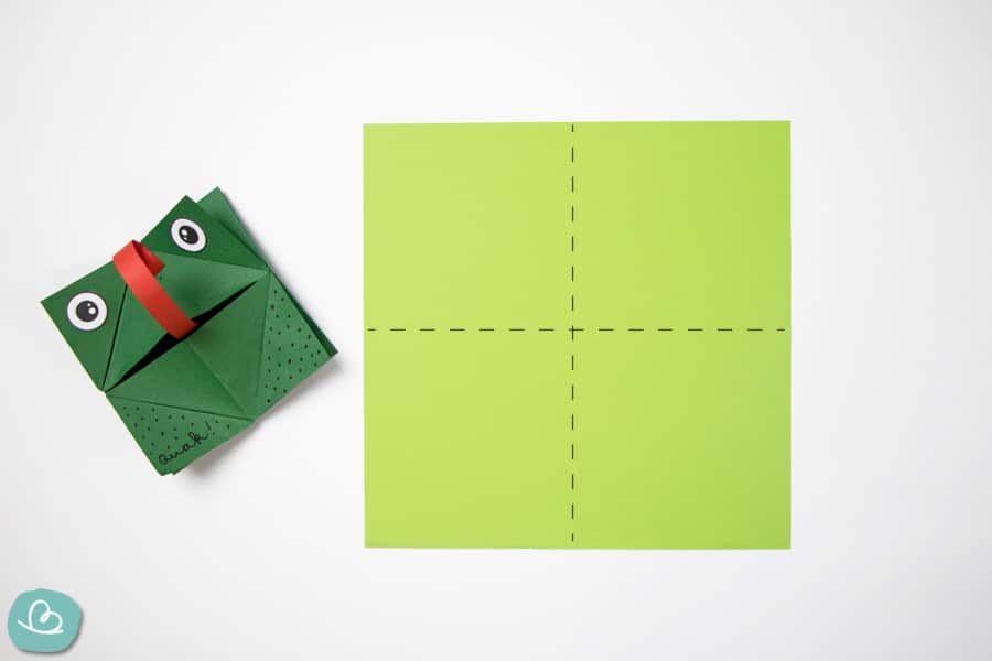 Origami Frosch: Einfache Faltanleitung mit Vorlage - Wunderbunt.de