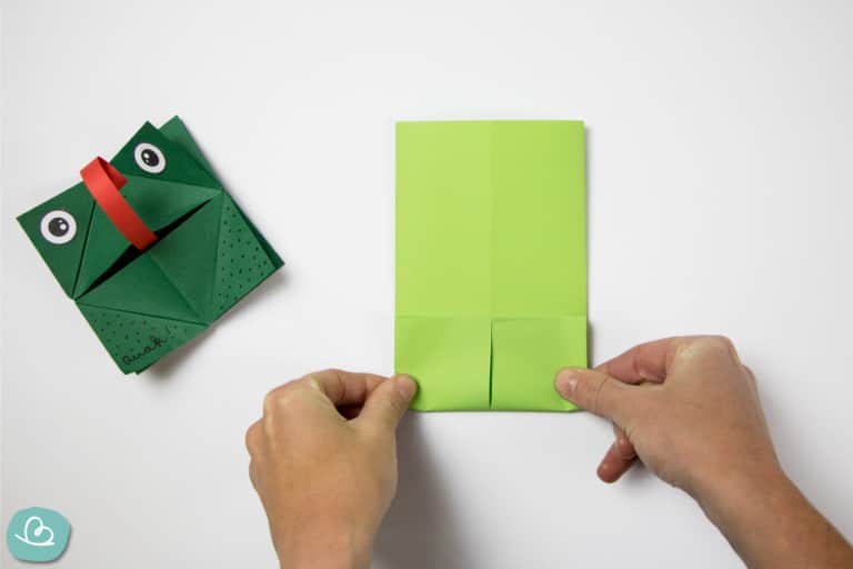 Origami Frosch: Einfache Faltanleitung mit Vorlage - Wunderbunt.de