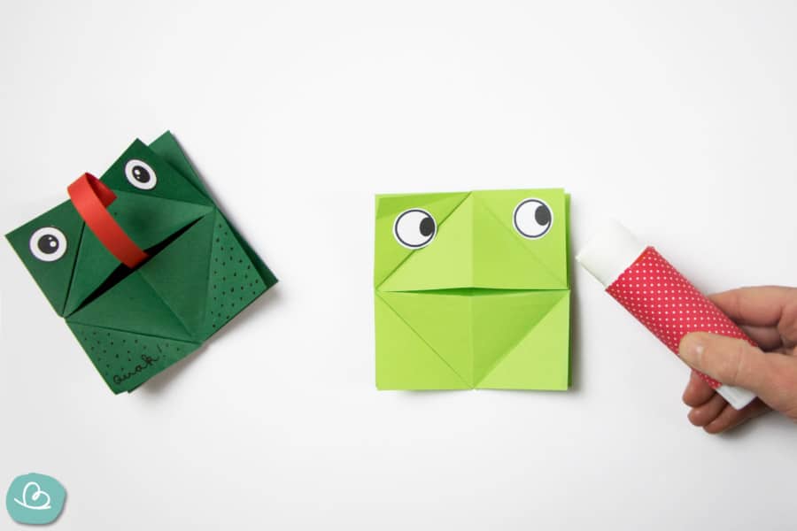 Origami Frosch: Einfache Faltanleitung mit Vorlage - Wunderbunt.de