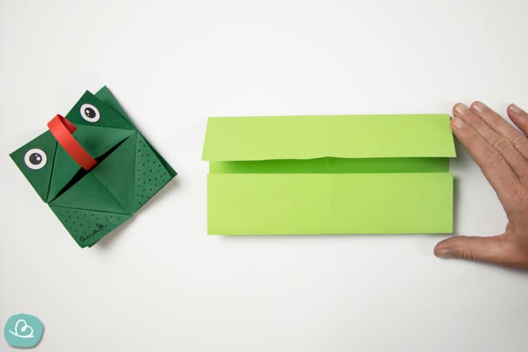 Origami Frosch: Einfache Faltanleitung mit Vorlage - Wunderbunt.de