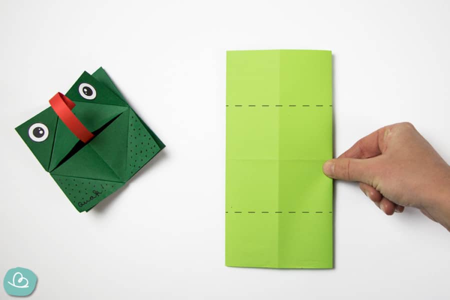 Origami Frosch: Einfache Faltanleitung mit Vorlage - Wunderbunt.de