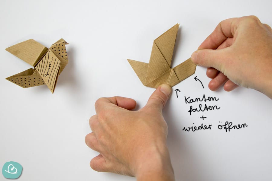 Origami Taube 'Gurr' falten: easy Anleitung - Wunderbunt.de