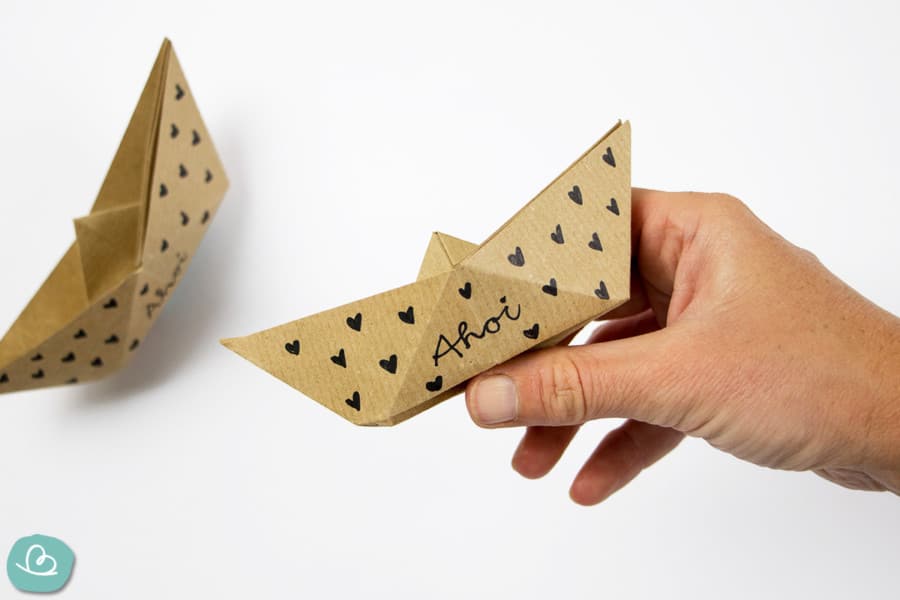 Origami Boot falten | Anleitung mit PDF-Vorlage - Wunderbunt.de