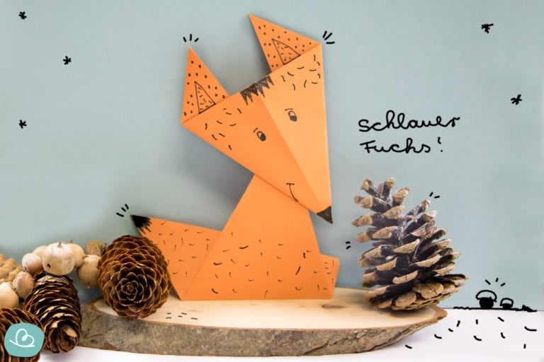 Origami Fuchs | einfache Anleitung + PDF Vorlage - Wunderbunt.de
