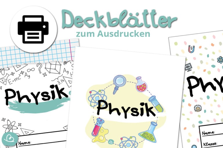 6 Deckblätter für Physik zum Ausdrucken - Wunderbunt.de