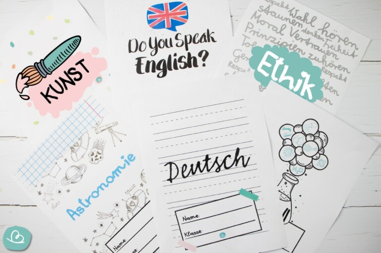 Deckblätter für die Schule: über 180 Vorlagen zum Ausdrucken