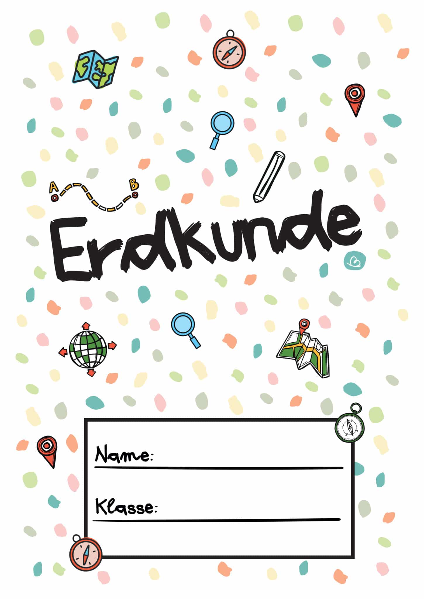 6 Deckblätter für Erdkunde zum Ausdrucken - Wunderbunt.de