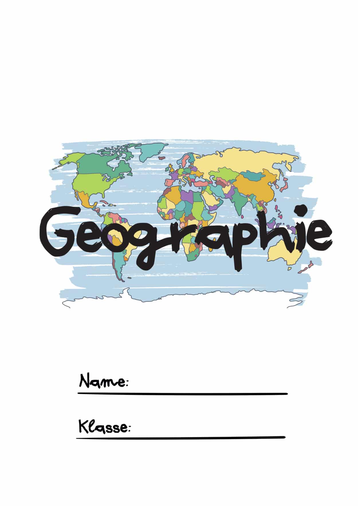 6 Deckblätter für Geographie zum Ausdrucken - Wunderbunt.de