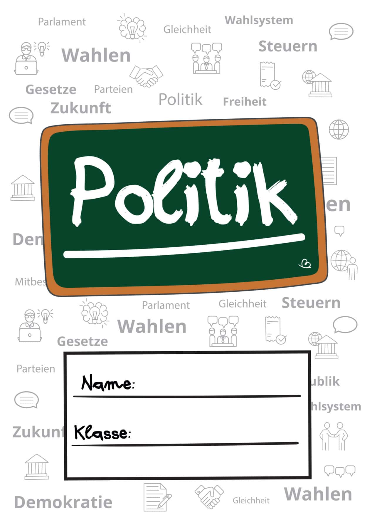 6 Deckblätter für Politik zum Ausdrucken - Wunderbunt.de