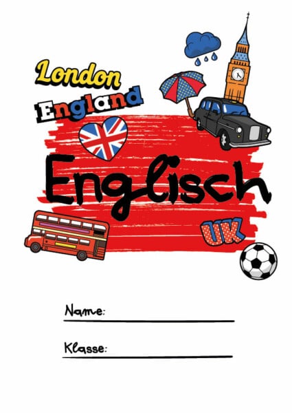 8 Deckblätter für Englisch zum Ausdrucken - Wunderbunt.de