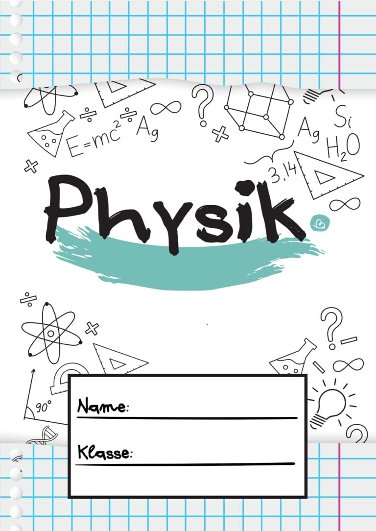 6 Deckblätter für Physik zum Ausdrucken - Wunderbunt.de