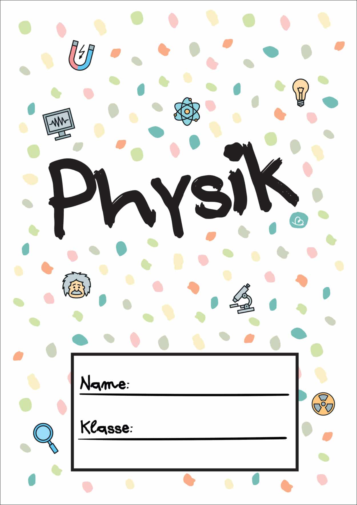 6 Deckblätter für Physik zum Ausdrucken - Wunderbunt.de