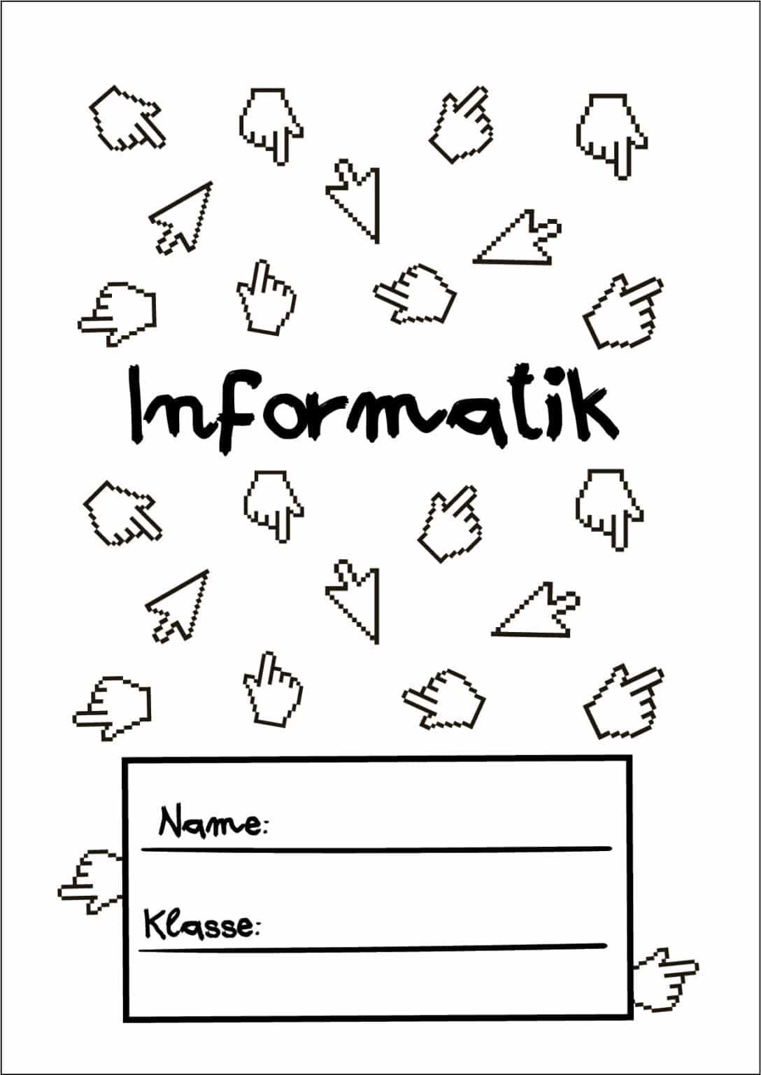 6 Deckblätter für Informatik zum Ausdrucken - Wunderbunt.de