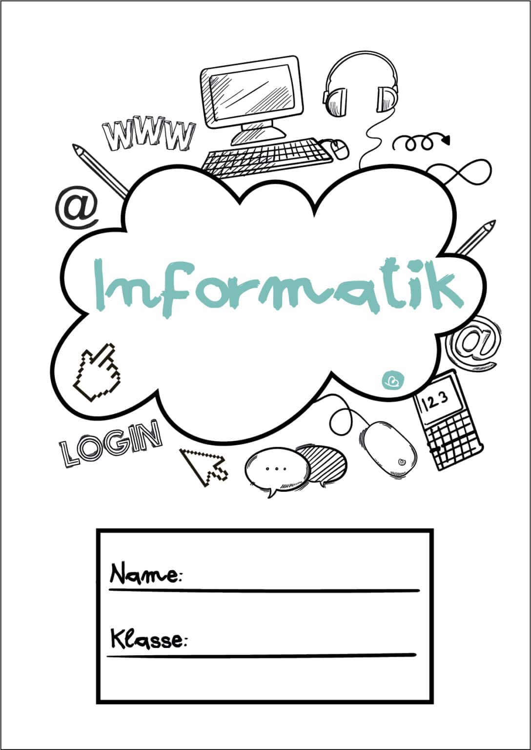 6 Deckblätter für Informatik zum Ausdrucken - Wunderbunt.de