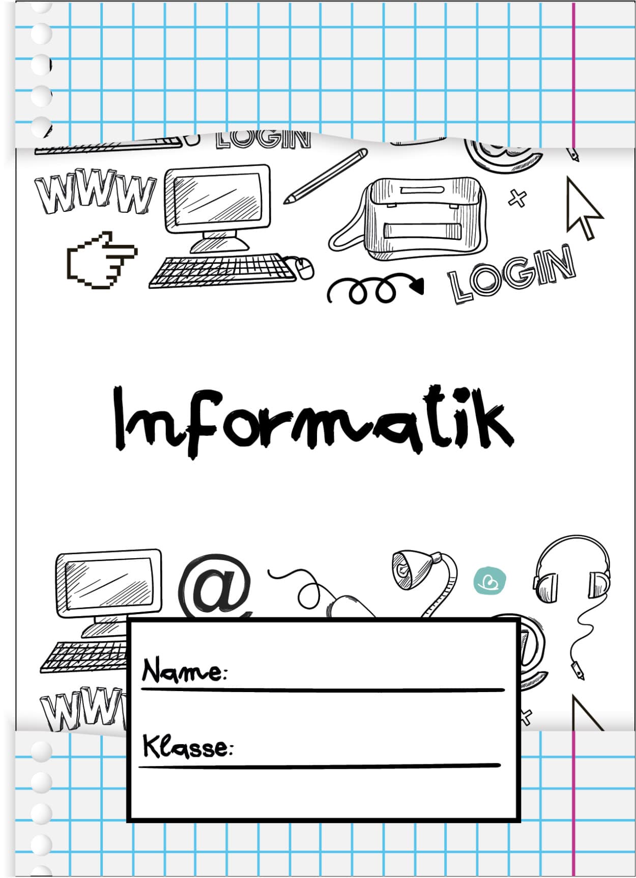 6 Deckblätter für Informatik zum Ausdrucken - Wunderbunt.de