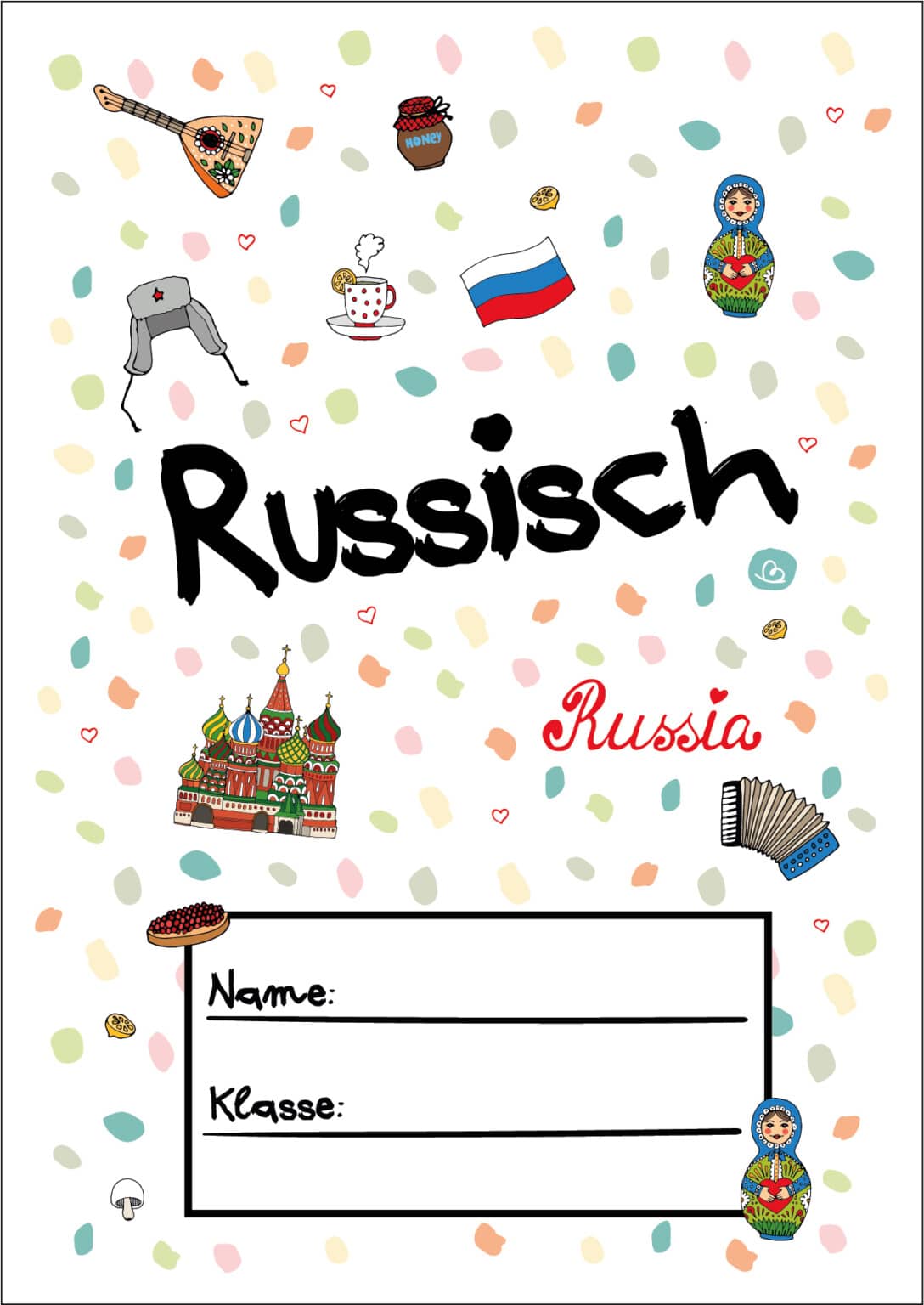 6 Deckblätter für Russisch zum Ausdrucken - Wunderbunt.de