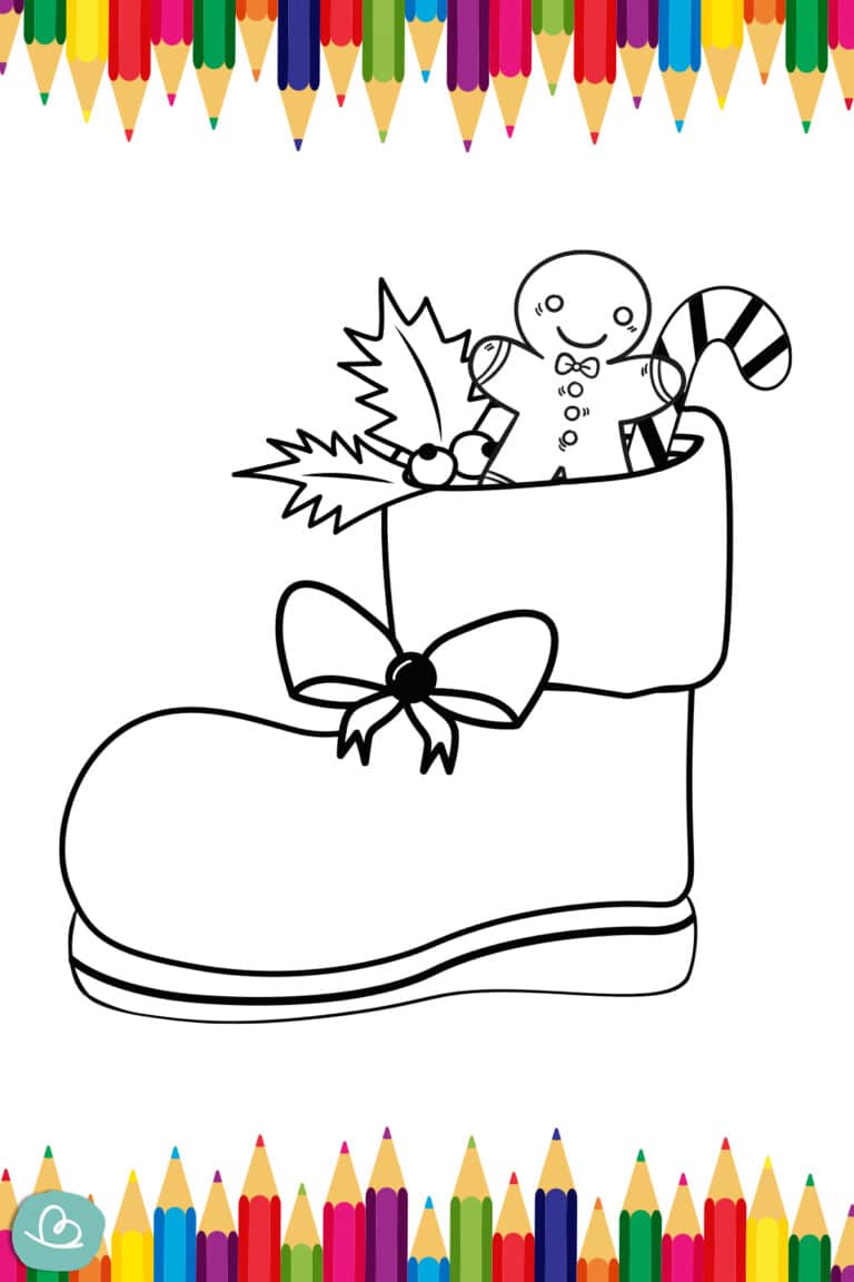Nikolausstiefel zum Ausdrucken | 8 kostenlose Ausmalbilder - Wunderbunt.de