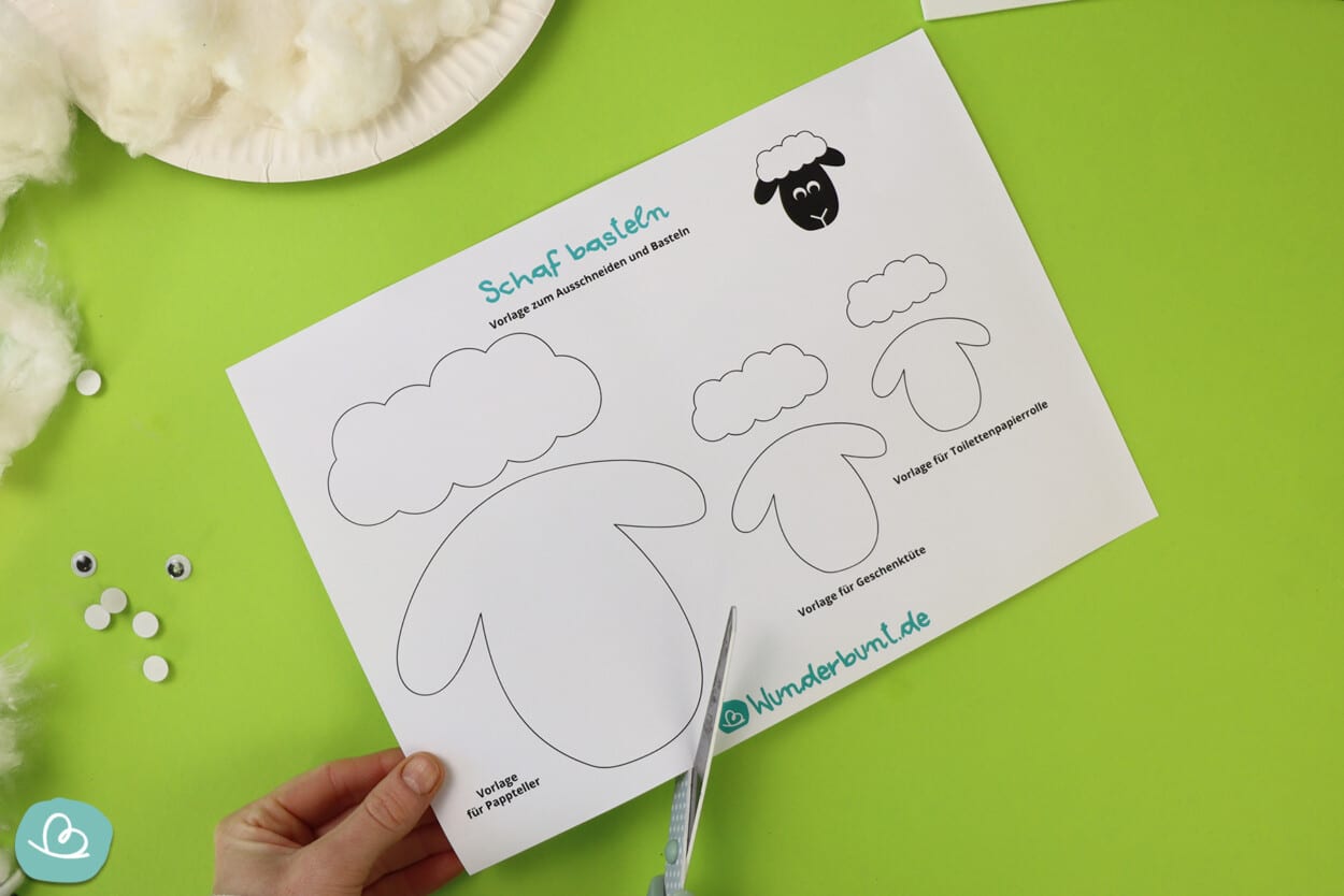 Schaf basteln | 3 einfache Ideen mit Vorlagen - Wunderbunt.de