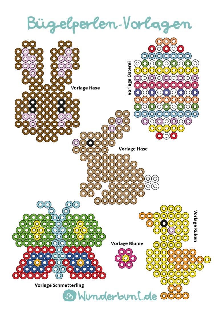 Bügelperlen Vorlagen für Ostern | Anleitung + Motiv-Vorlagen ...