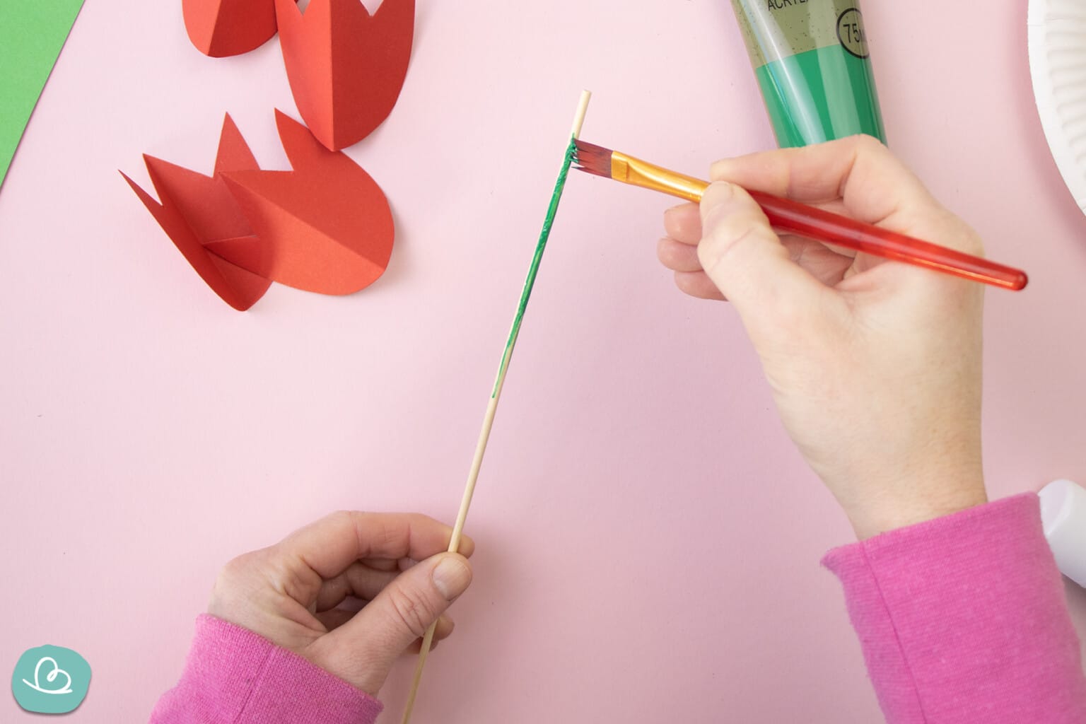 Tulpe aus Papier basteln | Anleitung mit Vorlage - Wunderbunt.de