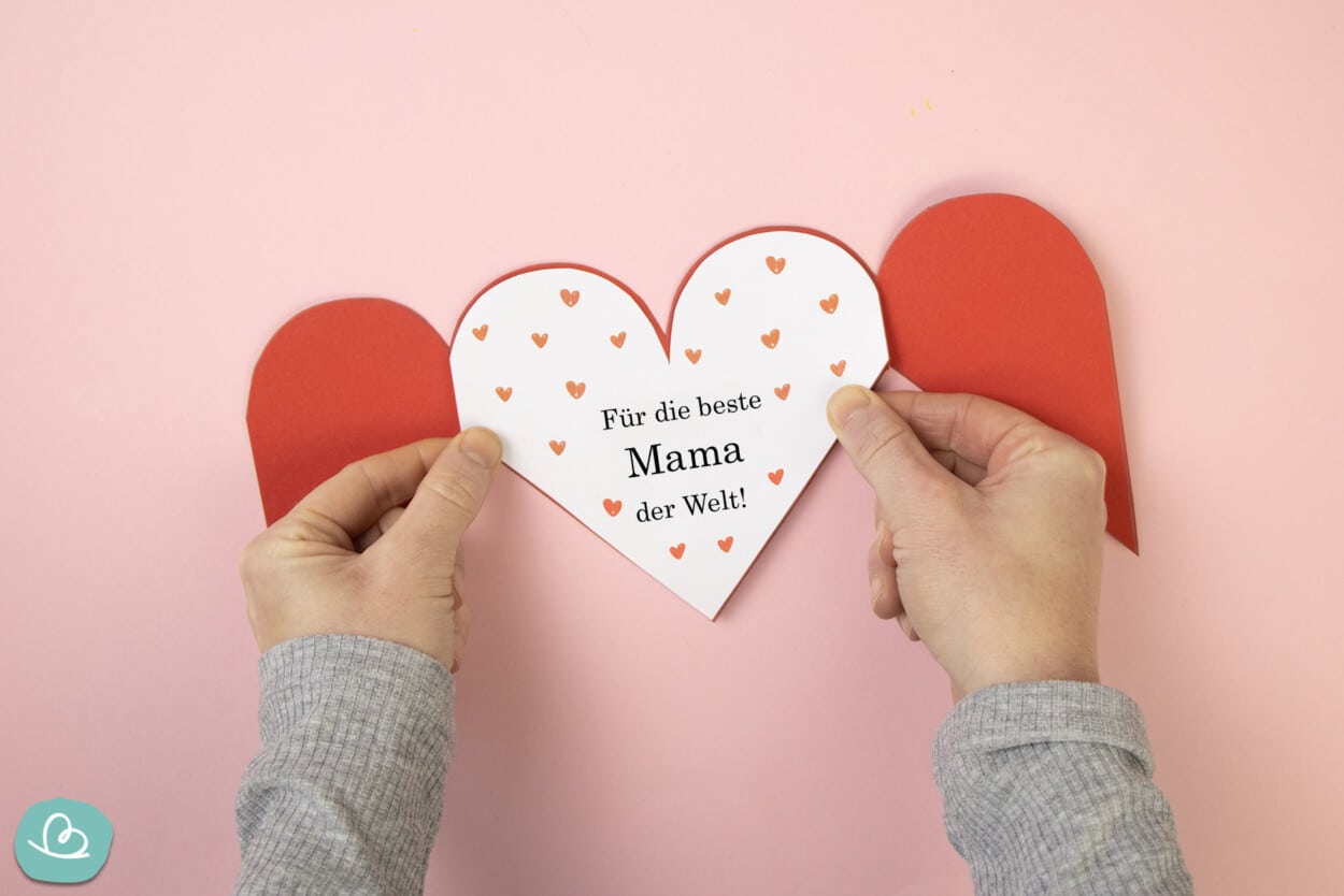 Karte zum Muttertag basteln | Anleitung mit Vorlage - Wunderbunt.de