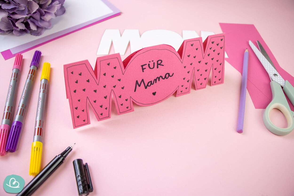 Muttertagskarte basteln | 3 Ideen + Vorlagen - Wunderbunt.de