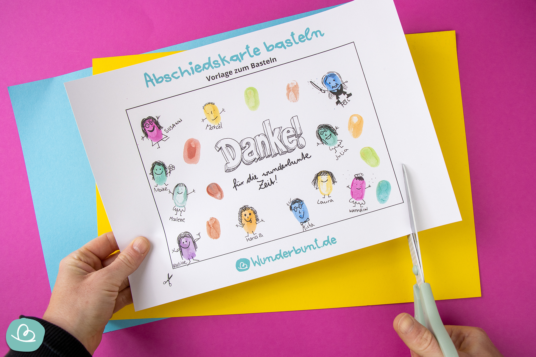 Abschiedskarte für Kollegen basteln | 3 DIY Ideen - Wunderbunt.de