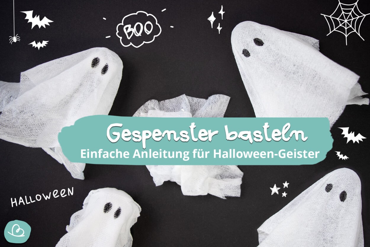 Gespenster basteln | einfache Anleitung für Halloween-Geister - Wunderbunt.de