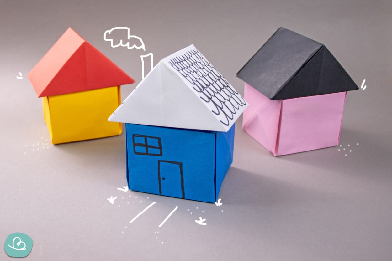Haus aus Papier falten | Anleitung für ein Origami-Haus - Wunderbunt.de