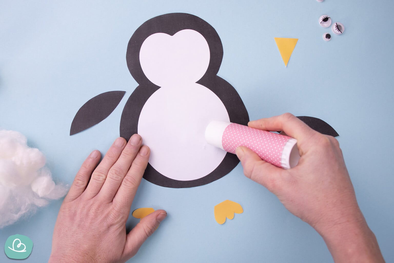 Pinguin aus Papier basteln | Anleitung mit Vorlage - Wunderbunt.de