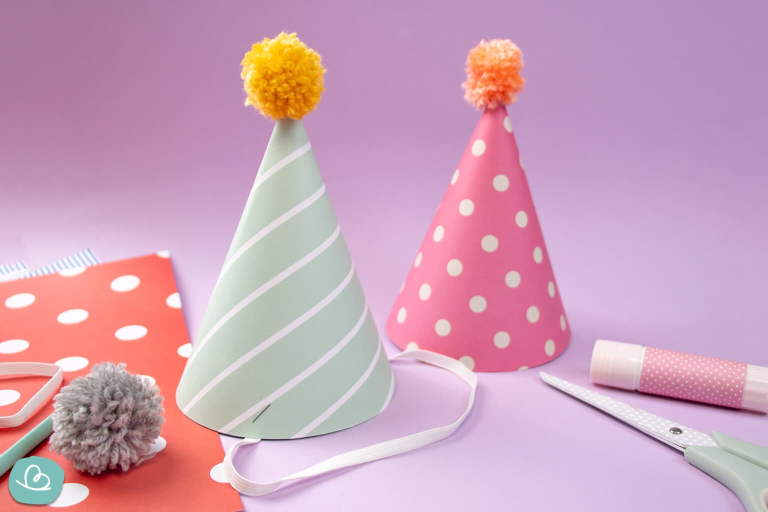 Partyhut basteln | Kegelhut zum Selbermachen mit Vorlage - Wunderbunt.de