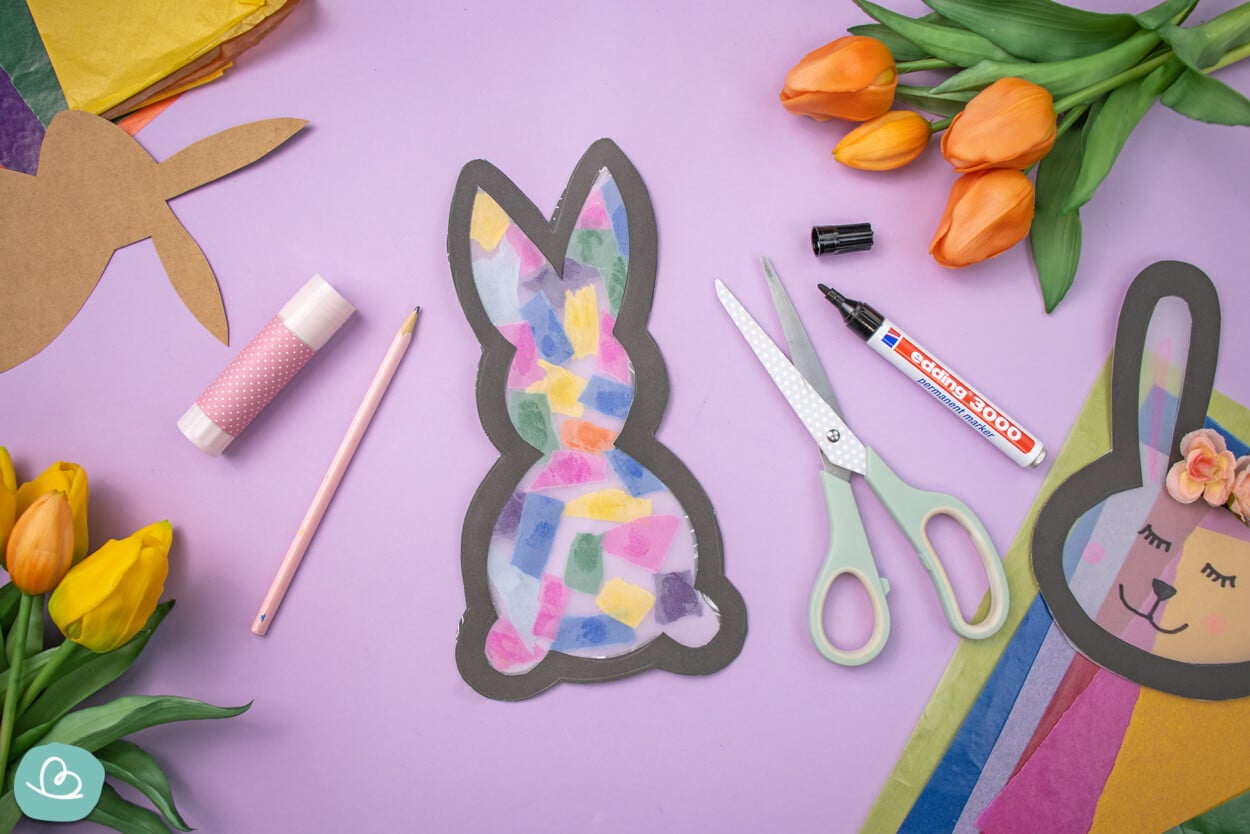 Osterhase aus Papier basteln | Vorlage zum Ausdrucken - Wunderbunt.de