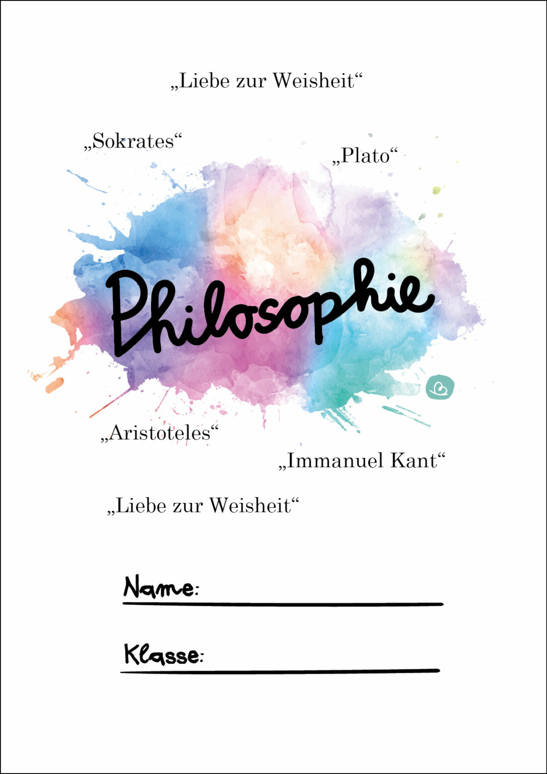5 Deckblätter für Philosophie zum Ausdrucken - Wunderbunt.de
