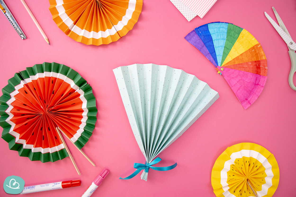 Fächer selber basteln | 3 einfache DIY Anleitungen - Wunderbunt.de