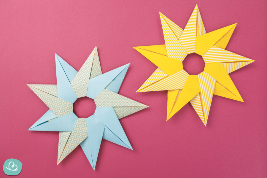 Stern basteln | Einfachen Origami-Stern aus Papier falten - Wunderbunt.de