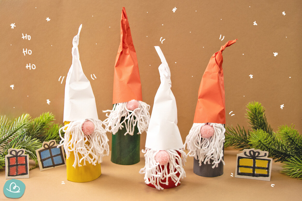 Wichtel basteln | Weihnachtswichtel mit Vorlage basteln - Wunderbunt.de