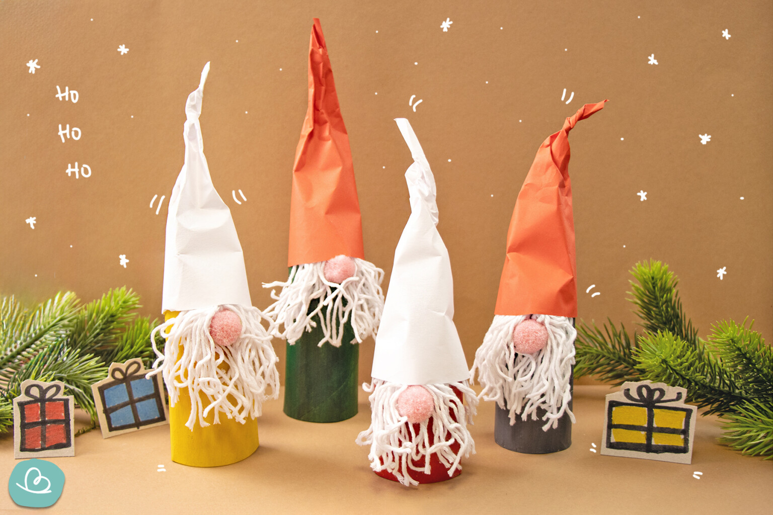 Wichtel basteln | Weihnachtswichtel mit Vorlage basteln - Wunderbunt.de