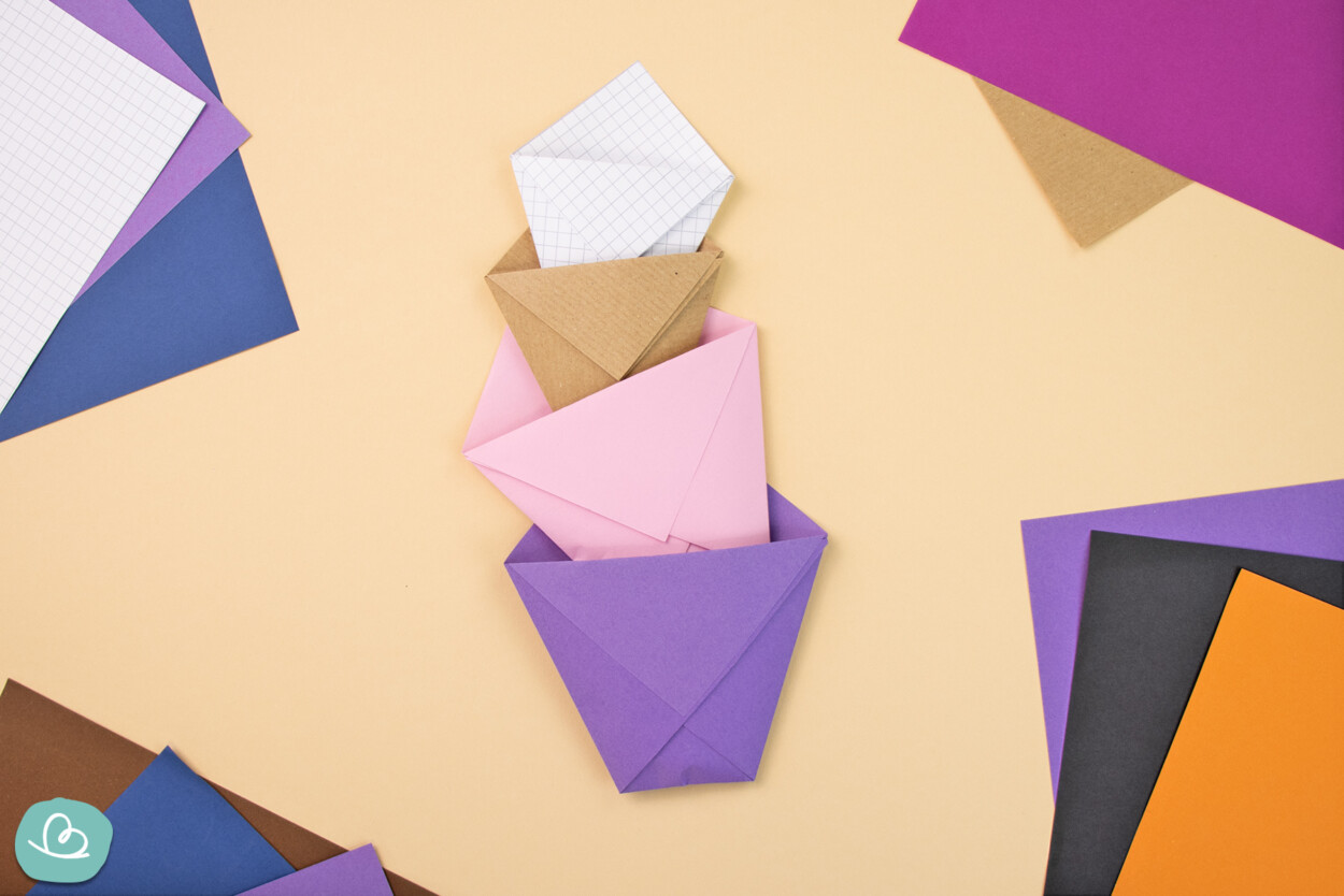 Origami Tüte falten | Einfache Faltanleitung - Wunderbunt.de