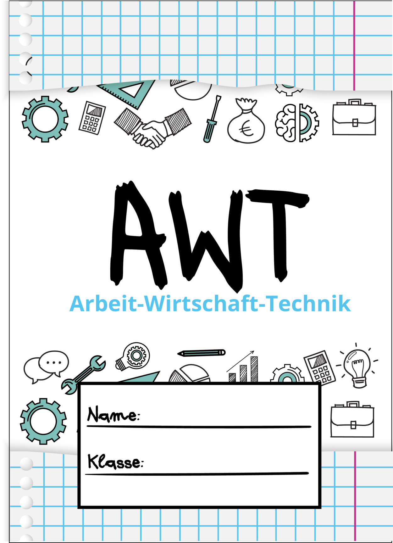 5 Deckblätter für AWT | Kostenlose Vorlagen zum Ausdrucken - Wunderbunt.de