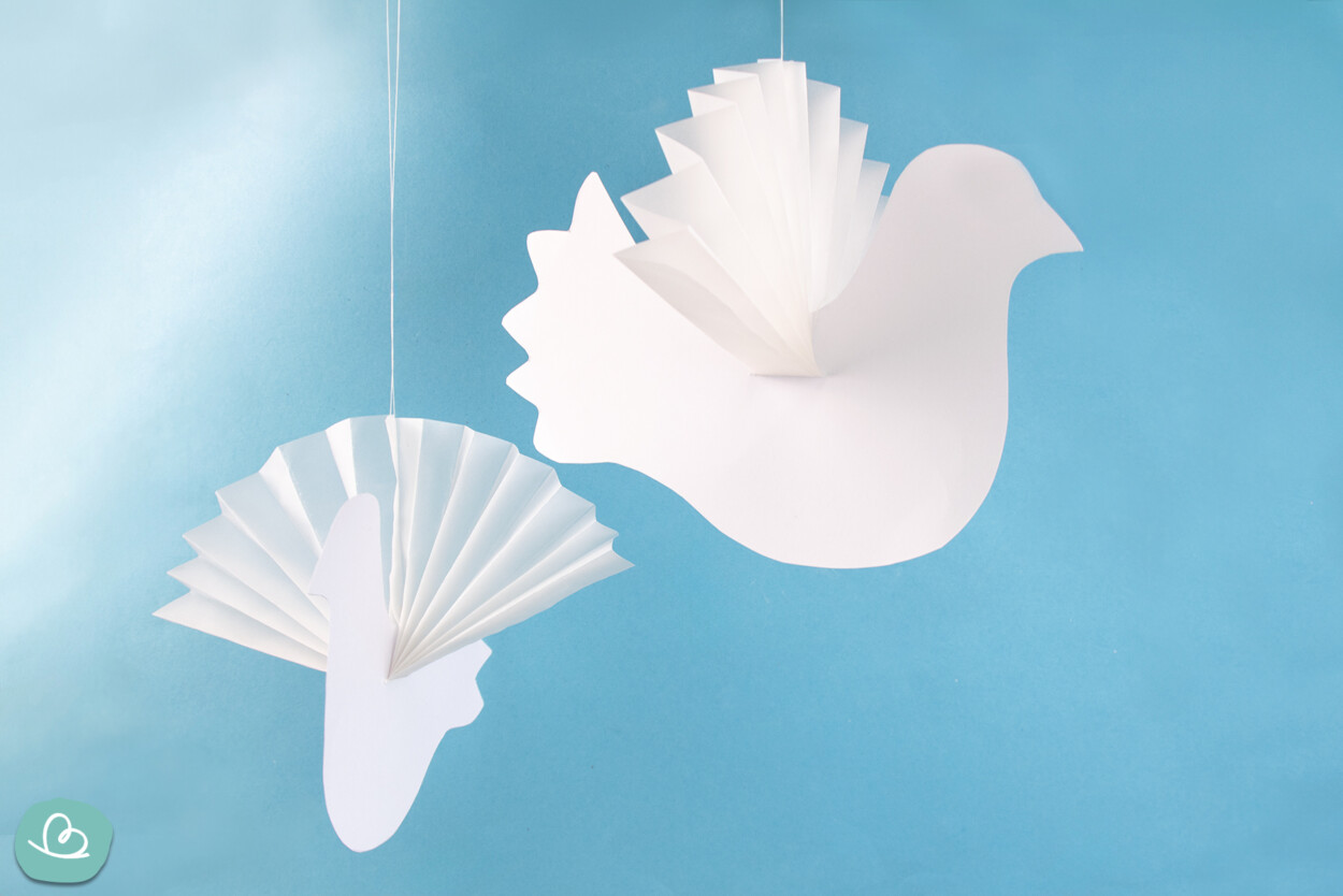 Taube basteln | Anleitung mit kostenloser PDF-Vorlage - Wunderbunt.de