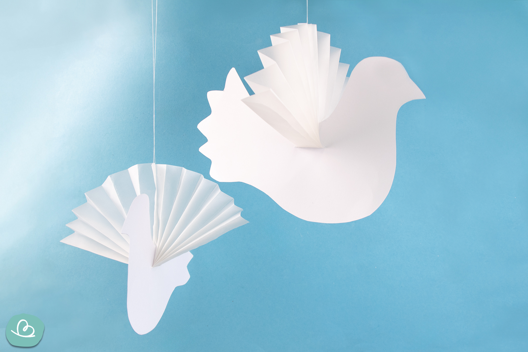 Taube basteln | Anleitung mit kostenloser PDF-Vorlage - Wunderbunt.de