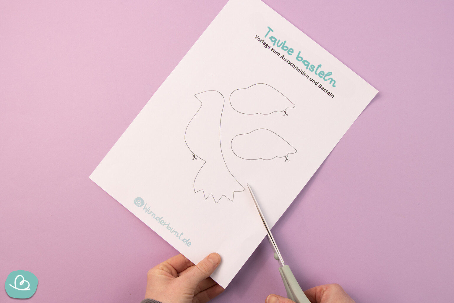 Taube basteln | Anleitung mit kostenloser PDF-Vorlage - Wunderbunt.de